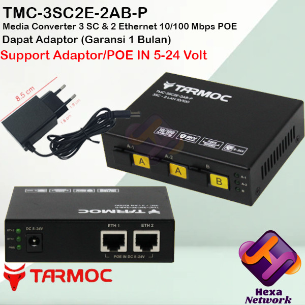 Jual Tarmoc TMC-3SC2E-2AB-P | Media Converter Switch 3FO 2LAN / 3 FO 2 ...