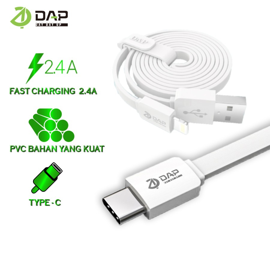 Jual Kabel Data DT100 DAP Type-C Pipih 100cm Fast Charging 2.4A - 30 CM ...