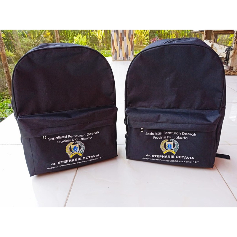 Jual Tas ransel custom cetak logo produk promosi kampanye partai event ...