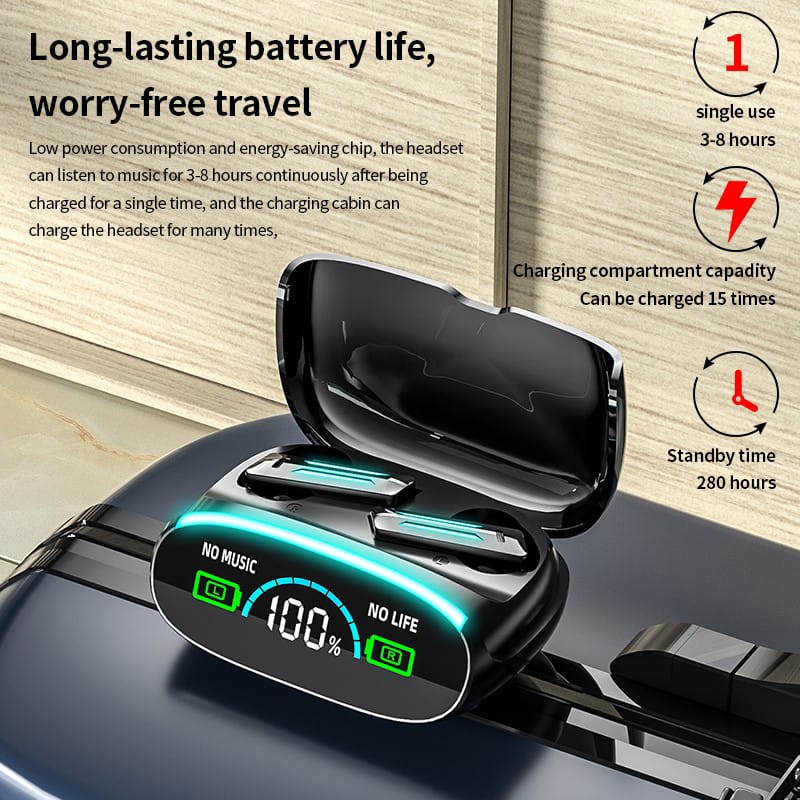 Jual M39 HEADSET BLUETOOTH WIRELESS TWS LED SMART DISPLAY WITH V5.2 ...