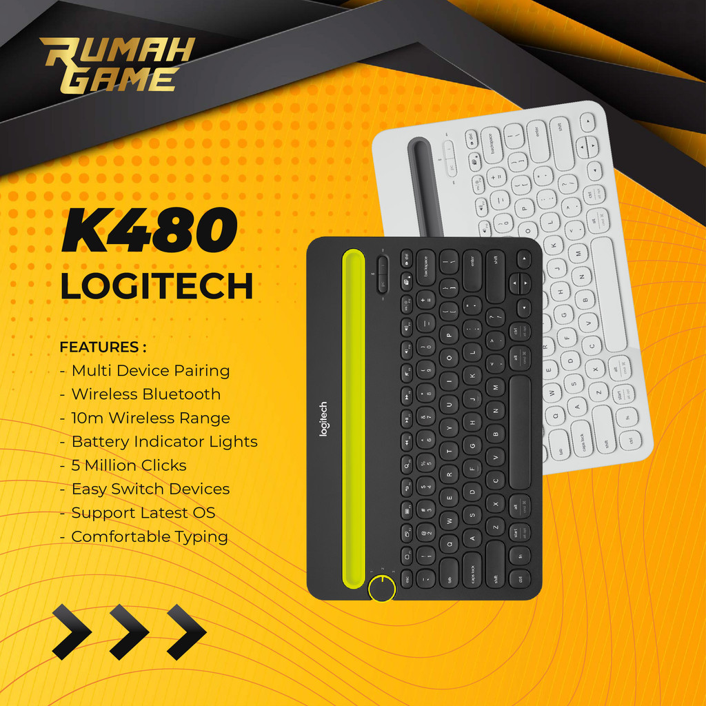 Jual Logitech K480 Keyboard Wireless Multi Device Keyboard BT Bluetooth ...