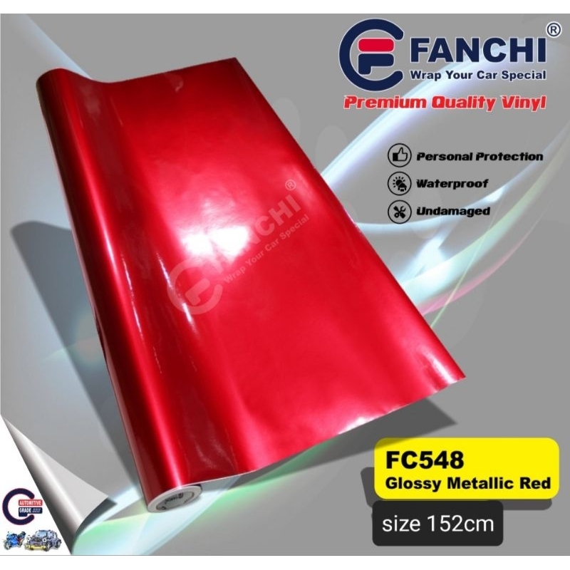 Jual 152cm Sticker FANCHI FC548 Glossy Metallic Red Merah Matalik Candy ...