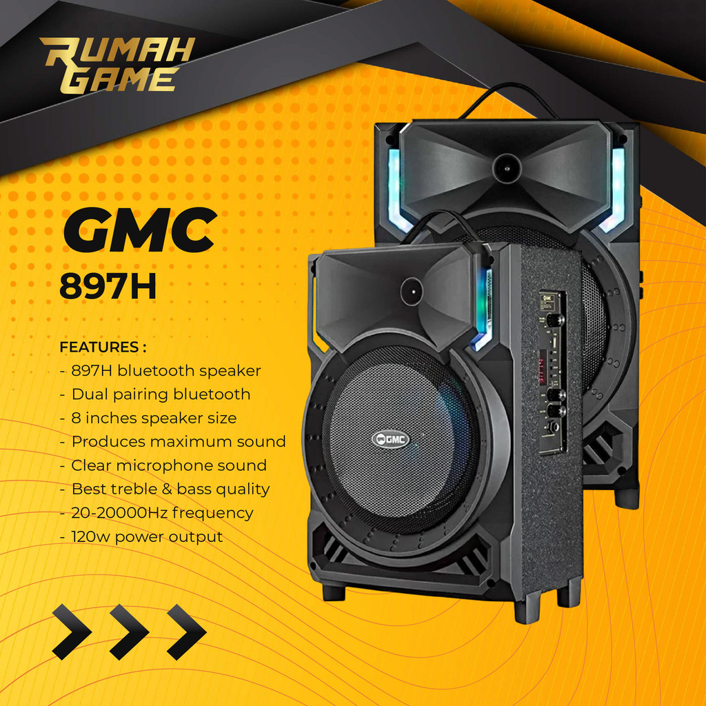 Jual Speaker Portable Gmc 897H Bluetooth + Microphone Wireless | Shopee ...