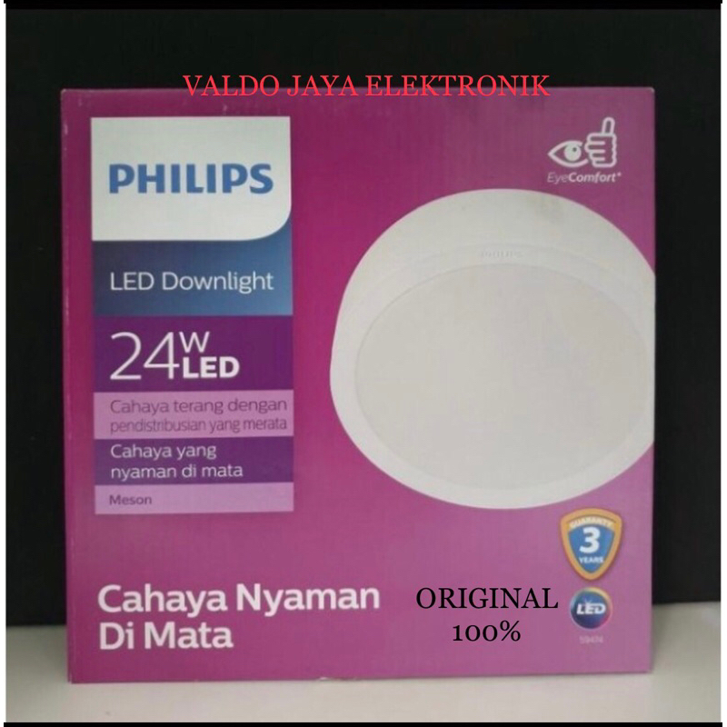 Jual PHILIPS Downlight Bulat Outbow 24W Putih Lampu LED Tempel Plafon ...