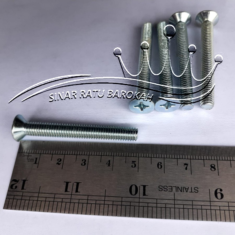 Jual BAUT OBENG PLUS JF M6X50 PANJANG 5CM 5 CM M6 X 50 BAUD 6X50 6 X 50 ...