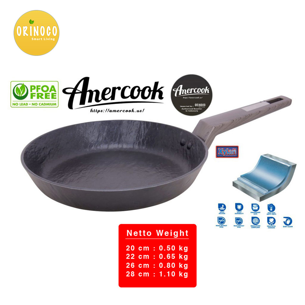 Jual Teflon Amercook Fry Pan Batu Seri Batu Greblon Non - Wajan Anti ...