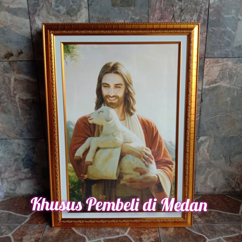 Jual POSTER TUHAN YESUS / Bingkai Kaca Hiasan dinding / Khusus Pembeli ...