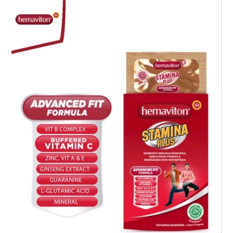 Jual hemaviton Stamina Plus Multivitamin 1 strip 5 Kapsul (merah ...