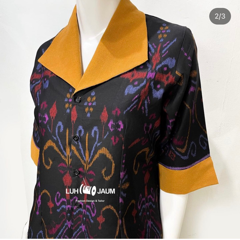 Jual Atasan Endek Mewah kombinasi katun Endek dengan kain Linen ...