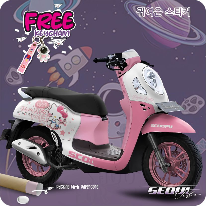 Jual Decal stiker new scoopy karbu fi Hello kitty Full Body ...