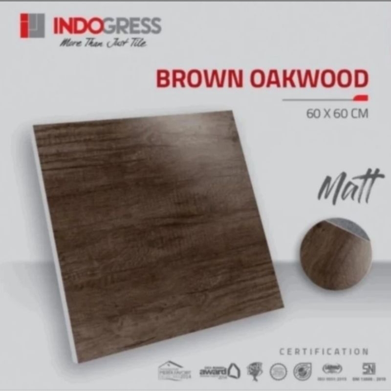 Jual Granit 60x60 Motif Kayu | INDOGRESS OAKWOOD BROWN MATT | Shopee Indonesia