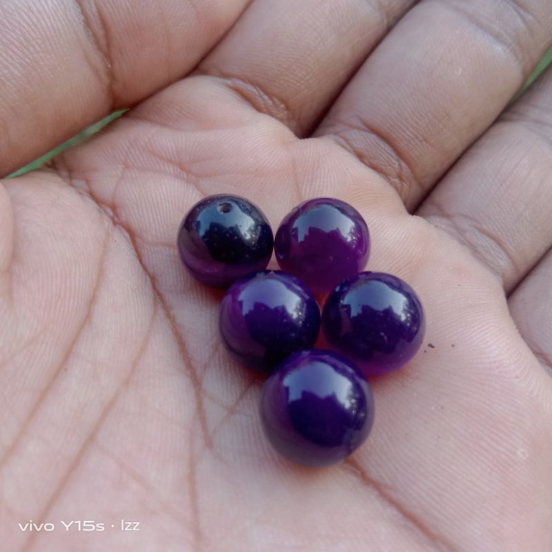 Jual Butiran tasbih/gelang batu kecubung wulung ukuran 10 mm | Shopee ...