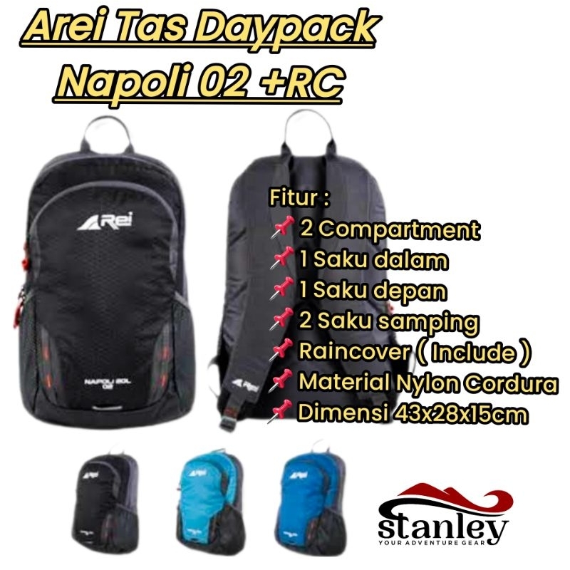 Jual Tas Ransel Arei Rei Napoli 02 20L / Tas Daypack Rei / Tas Sekolah / Tas Punggung / Tas ...