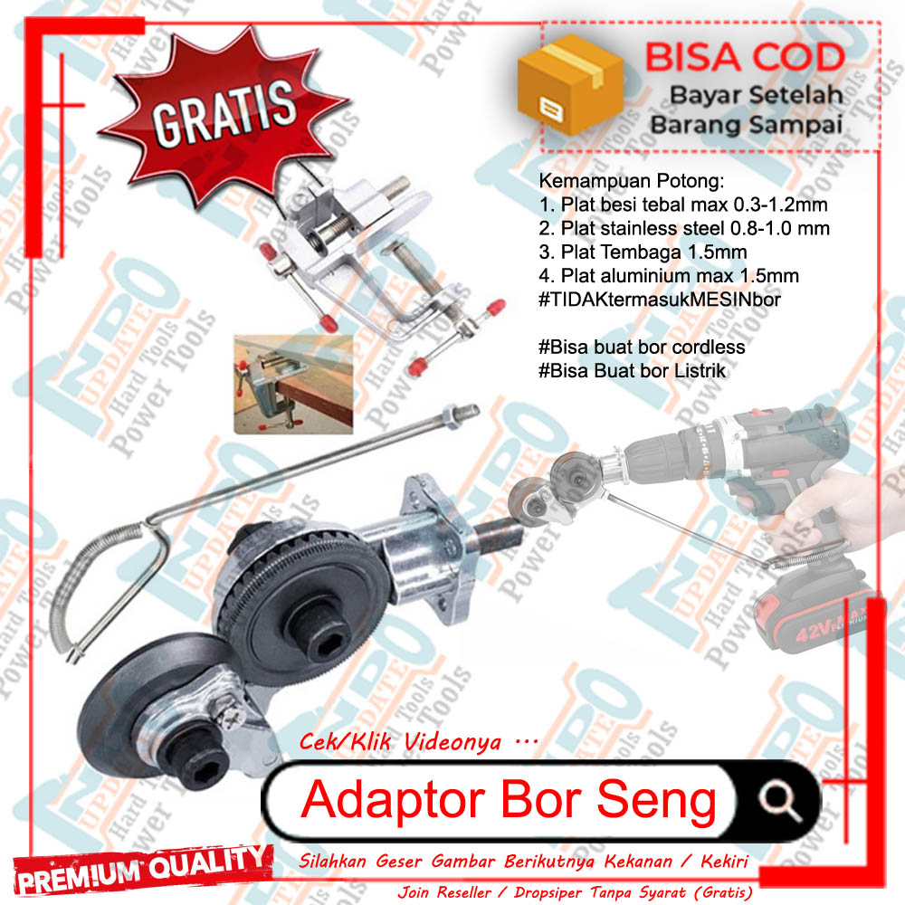 Jual Adaptor Bor Pemotong Seng - Alat Adapter Drill Plate Cutter Alat Potong Gunting Plat Besi ...