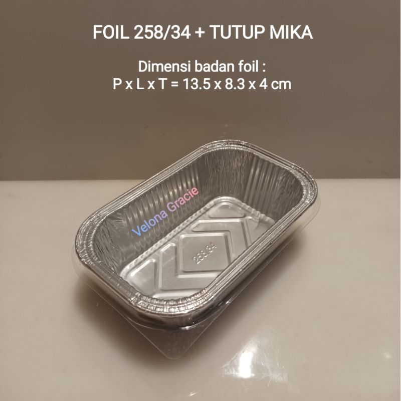 Jual Alumunium Foil 258/34 + TUTUP Tray Loyang Lasagna Macaroni OX250 = 50 pcs | Shopee Indonesia