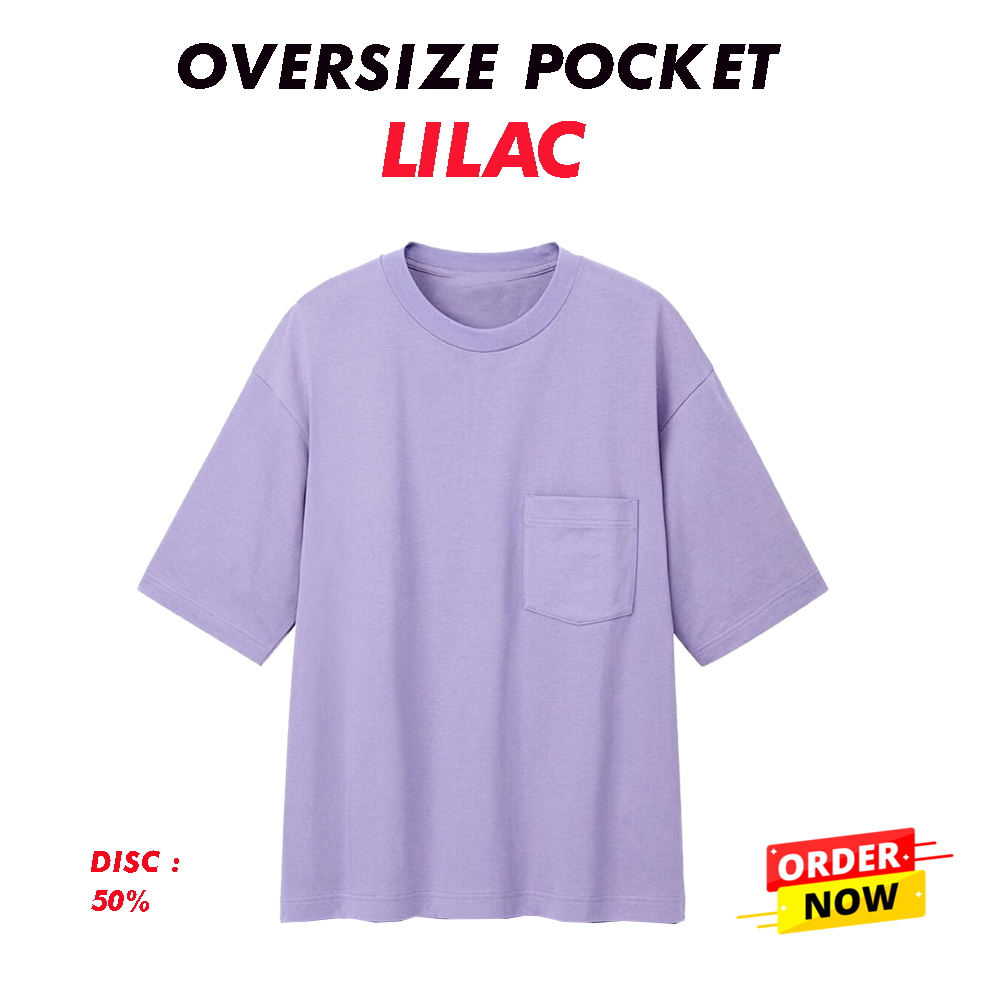 Jual Kaos Oversize Saku Warna Lilac Bahan Cotton Combed 24s UNISEX ...