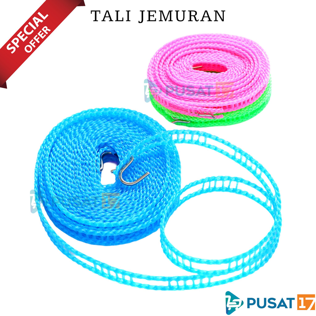 Jual PUSAT17 TALI JEMURAN PAKAIAN 5 METER 3 METER PRAKTIS / TALI ...