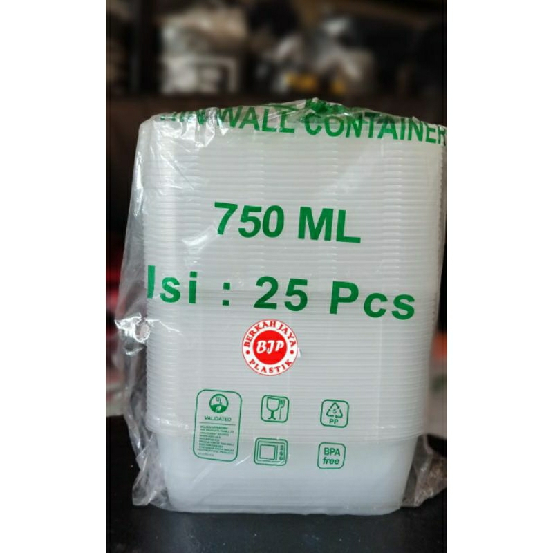 Jual Thinwall box persegi DM 750 ml / kotak makan DM 750 ml | Shopee ...