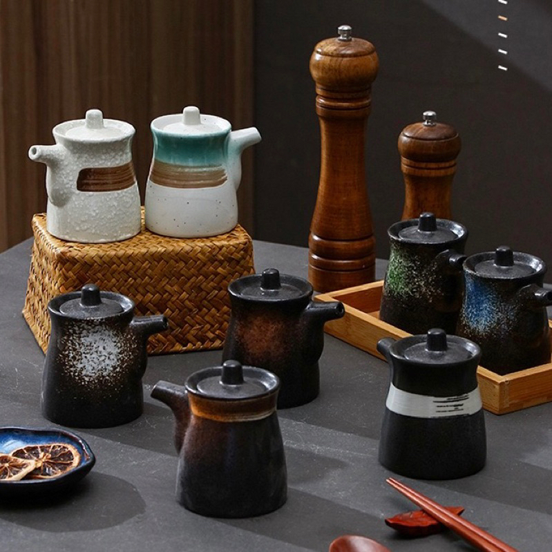 Jual JAPAN Sauce Jar Teko keramik saus jepang botol unik kecap asin ...