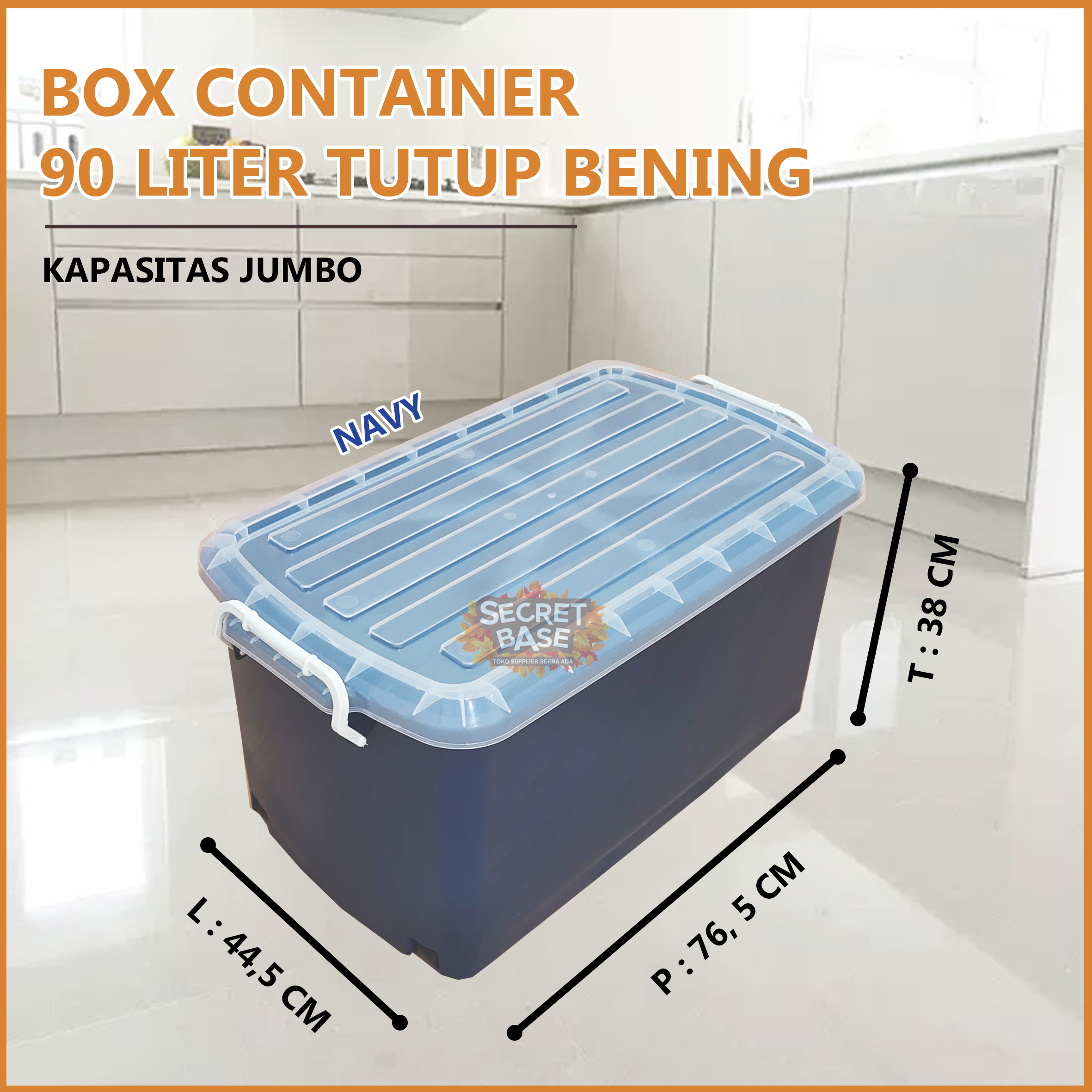 Jual BOX CONTAINER 90 LITER - Dengan Roda / Box Plastik Serbaguna / Box ...
