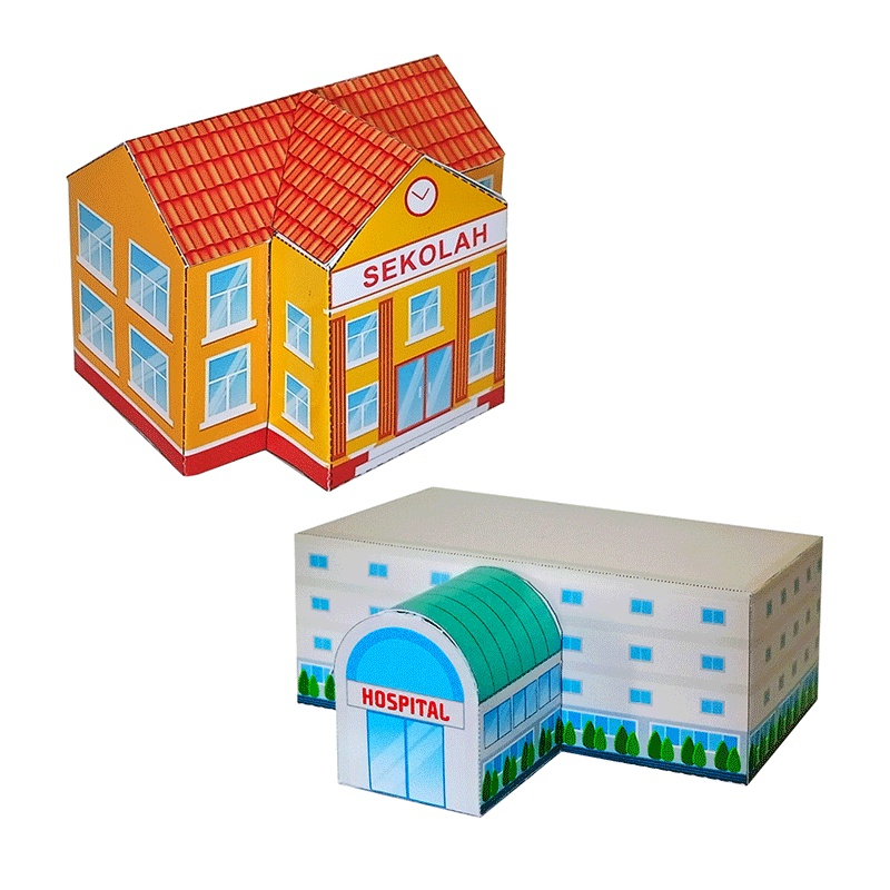 Jual MINIATUR MAINAN PAPER CRAFT BANGUNAN RUMAH GEDUNG TOKO KARTON ...
