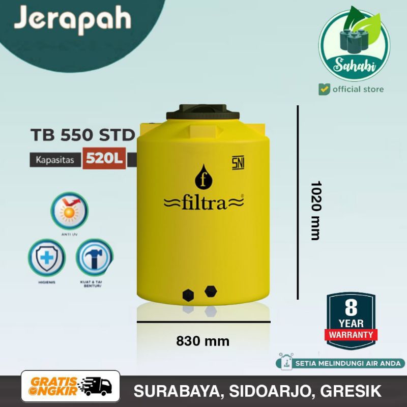 Jual Tandon Air / Toren Air / Tangki Air Filtra TBF 550 / 520 Liter ...