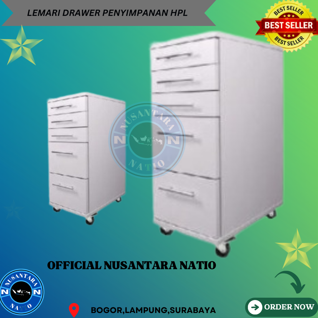 Jual Lemari Drawer Penyimpanan HPL, Bahan Multiplex 18mm | Shopee Indonesia