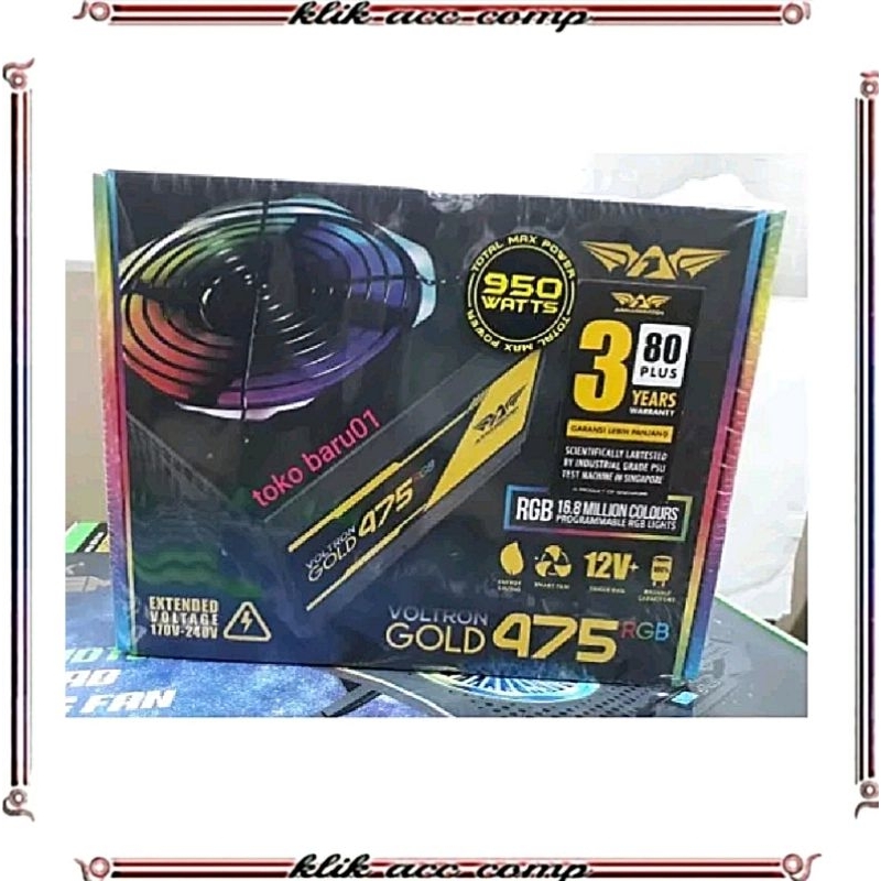 Jual PSU Armaggeddon Voltron pro GOLD 475X RGB Power Supply | Shopee Indonesia