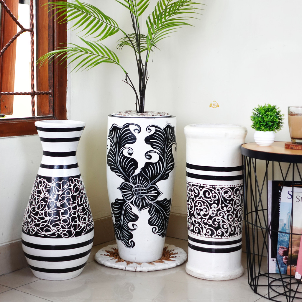 Jual Vas Bunga Keramik Cantik/ vas bunga gerabah/ vas gerabah dekorasi ...