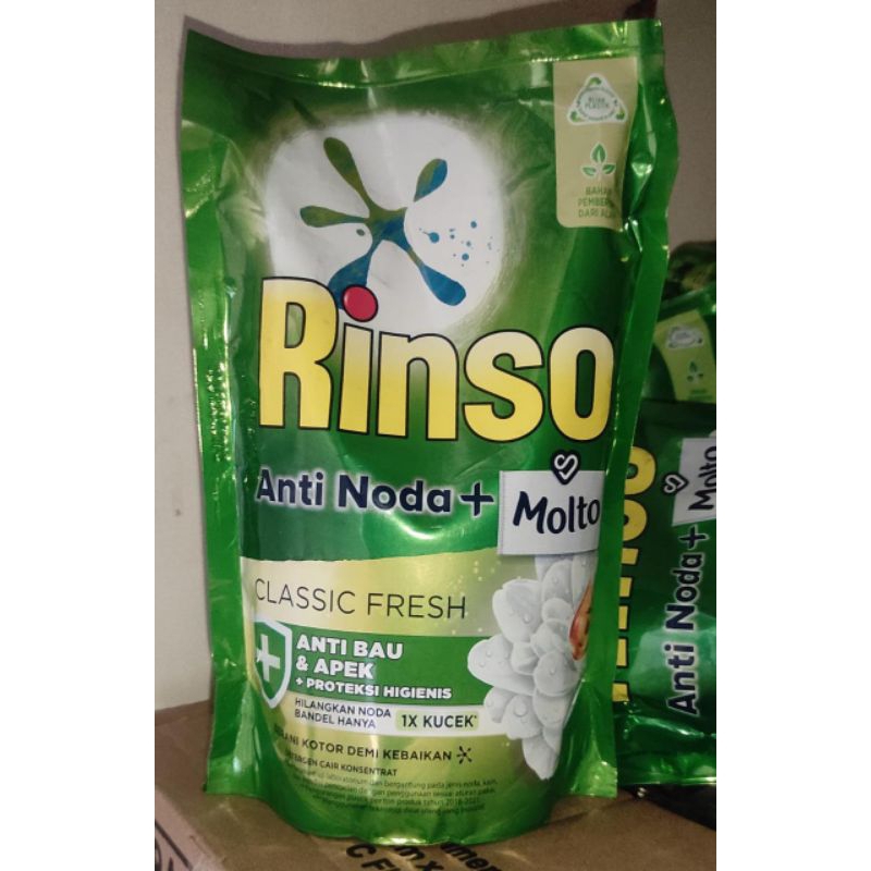 Jual Rinso Anti Noda + Molto Classic Fresh Detergen Cair 700 Ml | Sabun ...