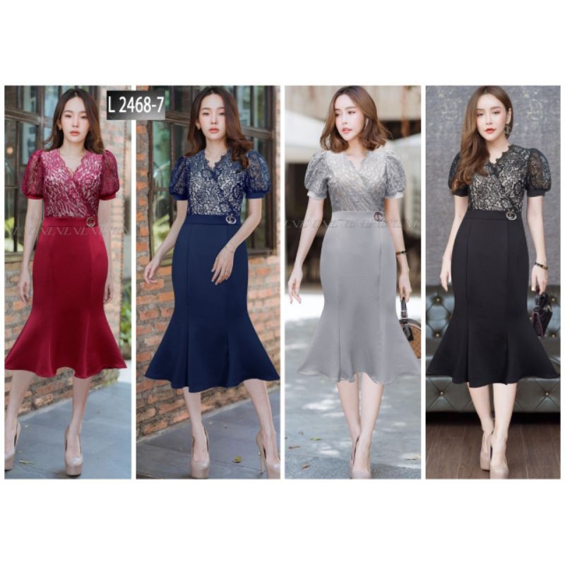 Jual Vlovesjkt_2468 Dress Mermaid Scuba mix brukat Premium 3 | Shopee Indonesia