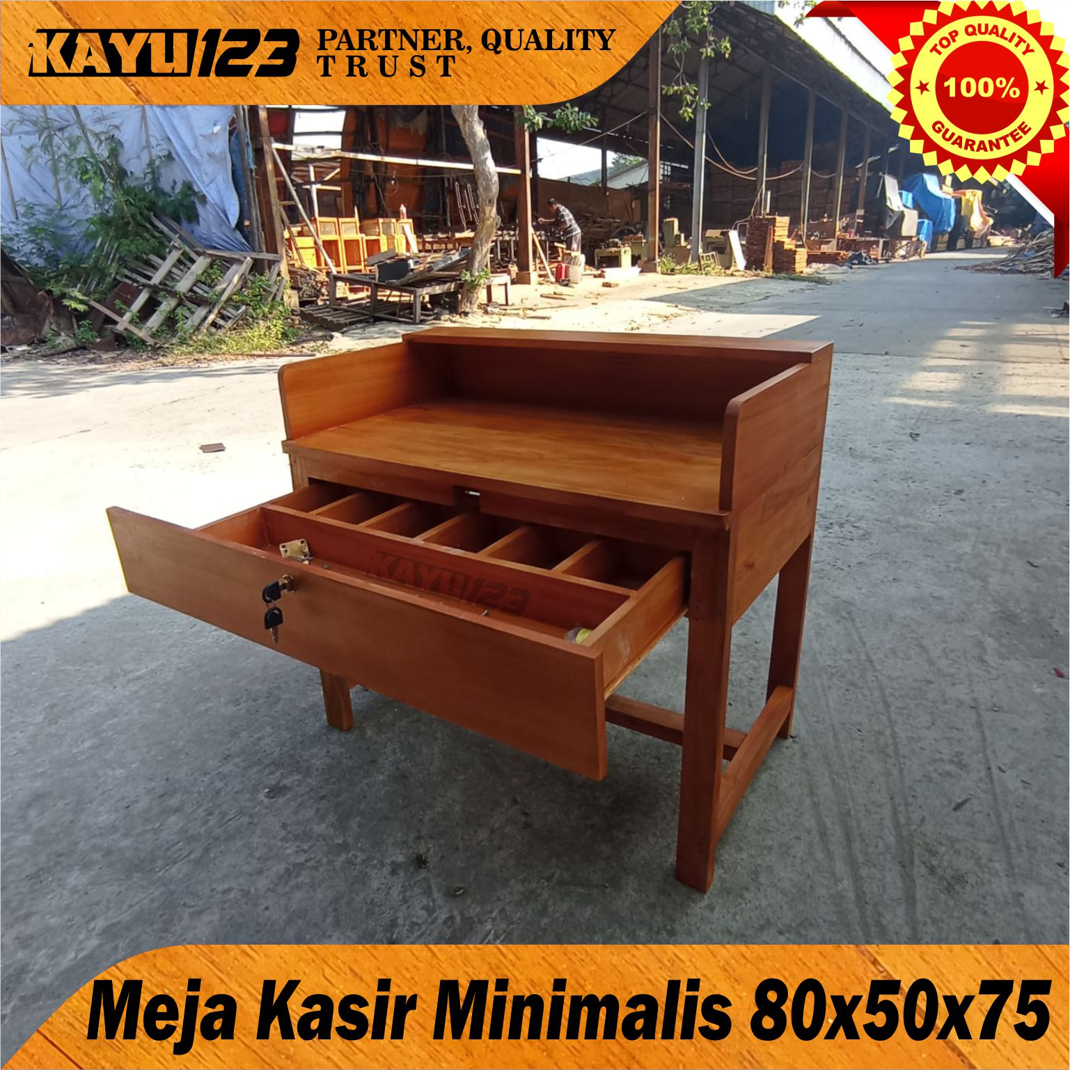 Jual Meja Kasir Minimalis ukuran 80x50x75 Multifungsi | Shopee Indonesia