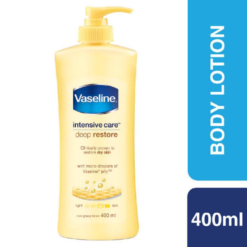 Jual VASELINE BODY LOTION INTENSIVE CARE DEEP RESTORE 400ML | Shopee Indonesia