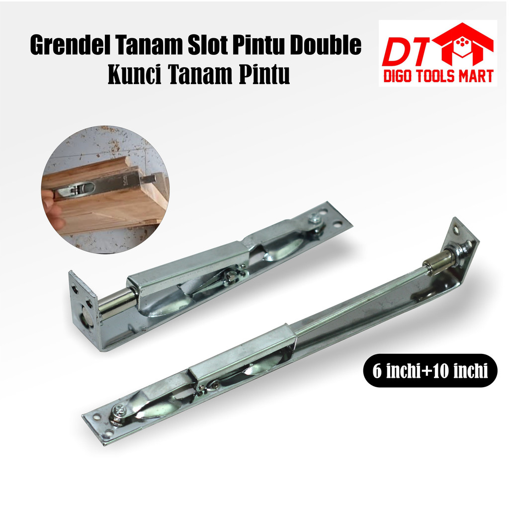 Jual Grendel Tanam Slot Pintu Double 6 inchi+10 inchi Kunci Tanam Pintu ...