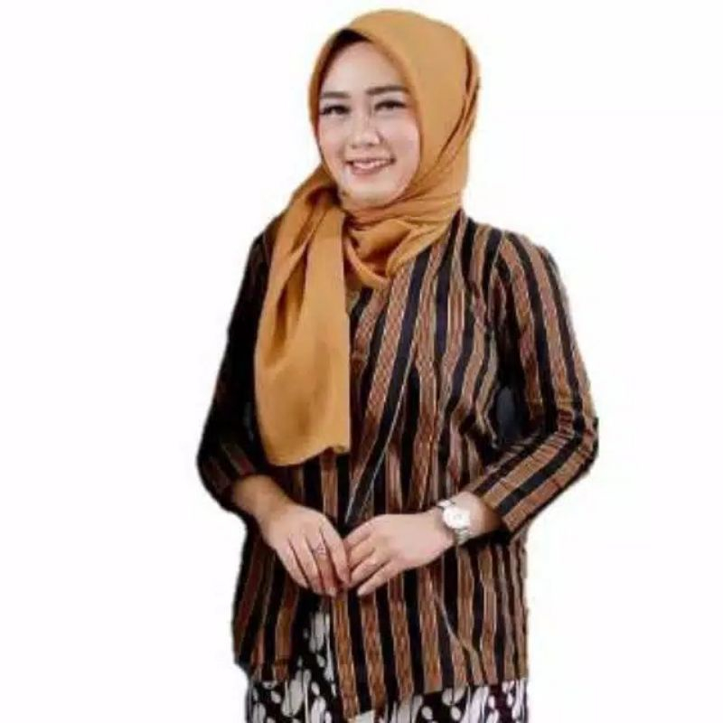 Jual Surjan lurik pria dan kebaya lurik wanita motif lurik biru| baju adat jawa khas solo dan ...