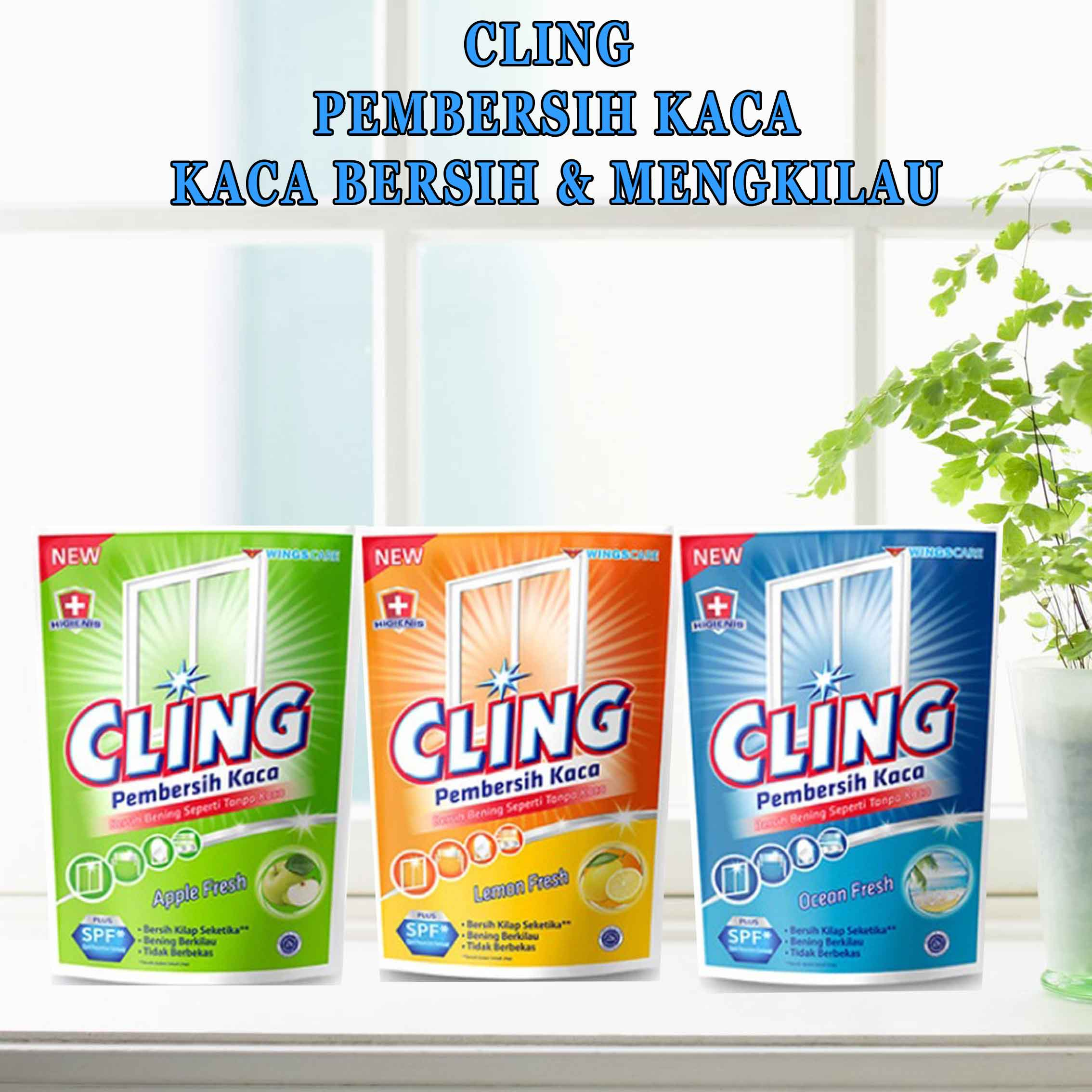 Jual Cling / Cairan Pembersih Kaca / Pembersih Kaca Pouch / Pembersih ...
