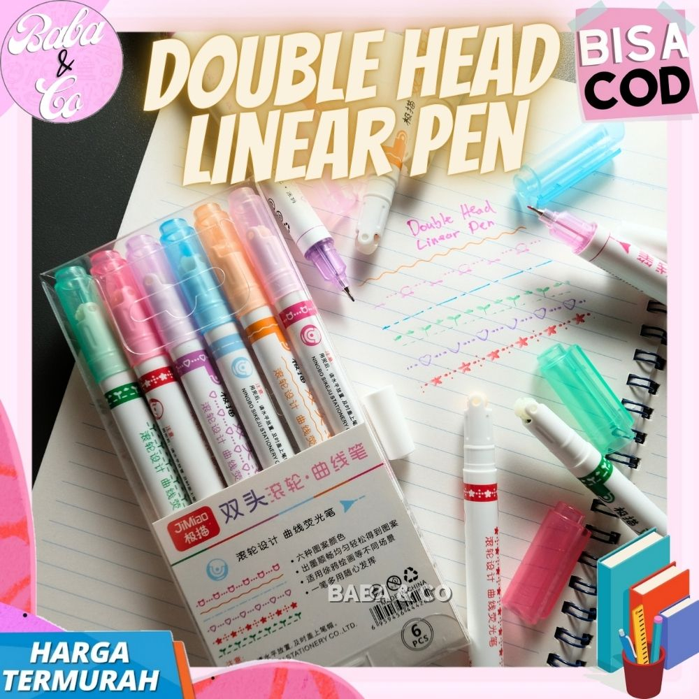 Jual LINEAR PEN DOUBLE HEAD 1 SET LINEAR PEN 2 SISI SPIDOL GARIS PEN ...