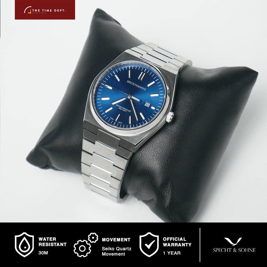 Jual Specht & Sohne SP0002-1 41mm Seiko Quartz Jam Tangan Fashion Pria Biru Tua | Shopee Indonesia