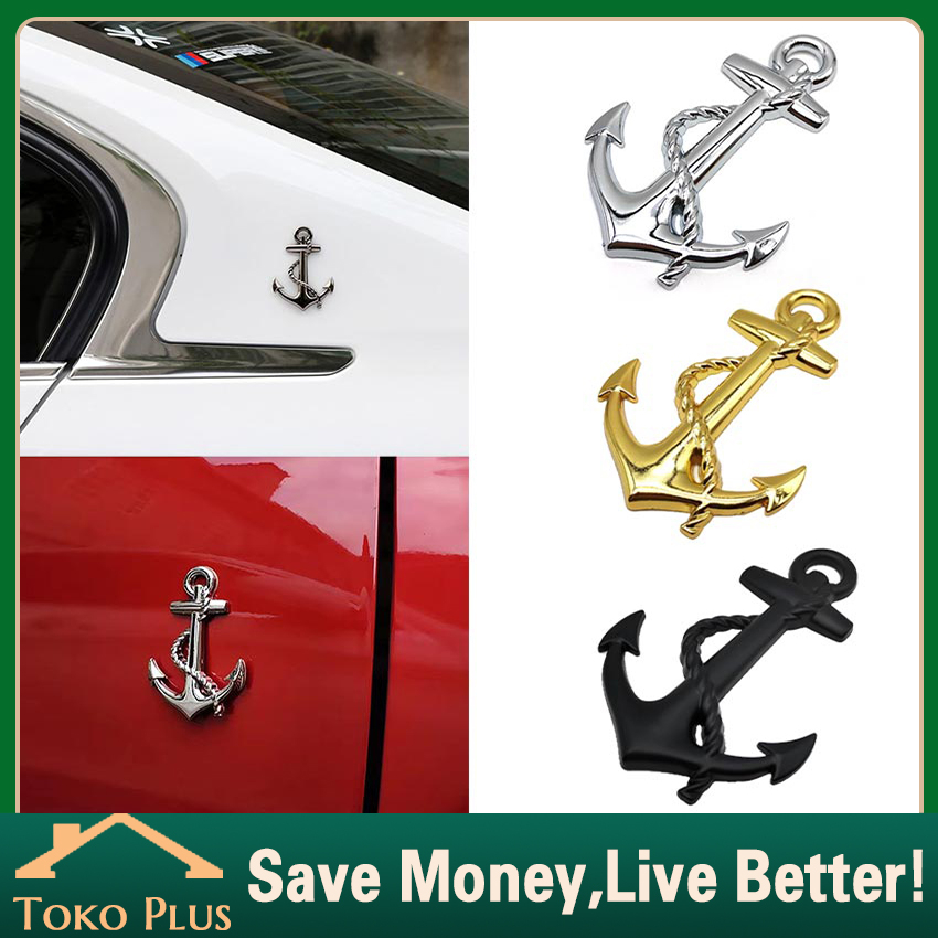 Jual Stiker Emblem Jangkar Anchor 3D Metal Mobil Stiker Cutting Bisa ...
