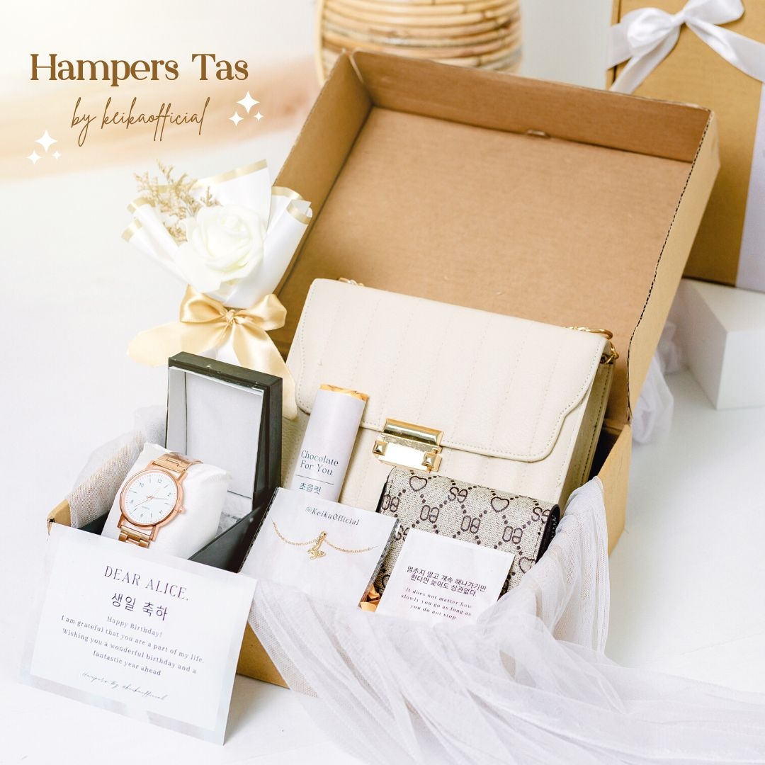Jual Hampers Tas Cewek | Kado Jam Dompet Tas Kalung Coklat Hitam Cream ...
