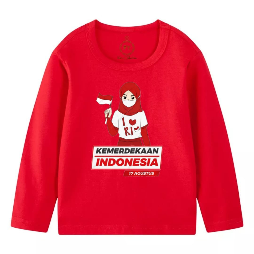 Jual Atasan Kaos Baju Lengan Panjang Anak Perempuan Merah Putih Lomba ...