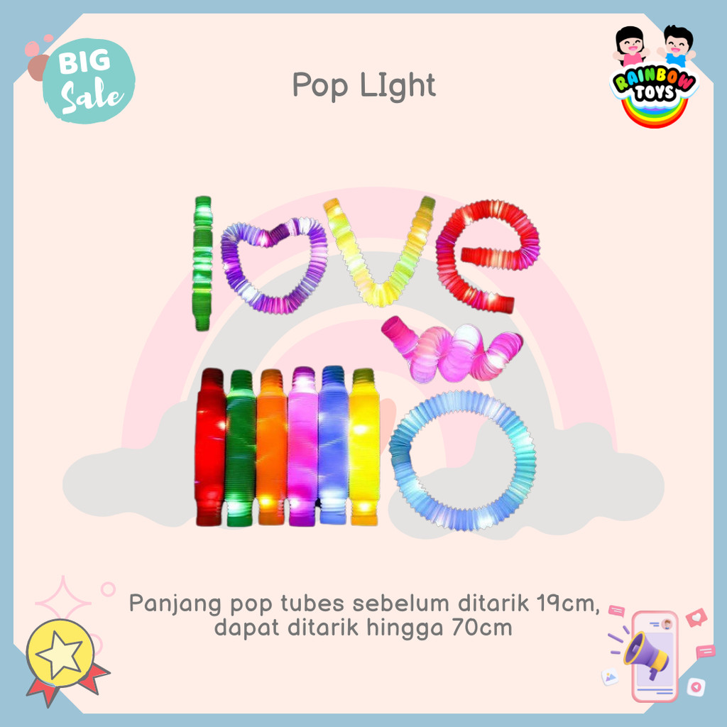Jual Pop Light Mainan Viral Lampu Stick Tarik Pipa Selang Pop Tubes ...