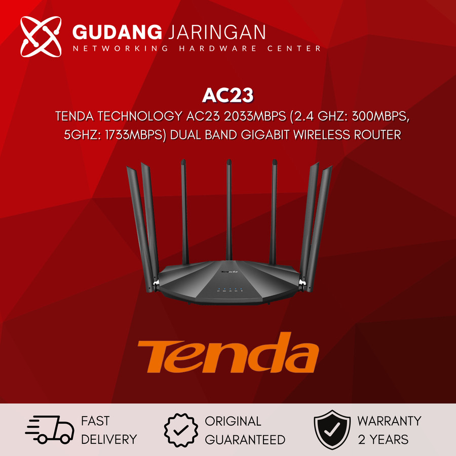 Jual Tenda AC23 AC2100 Dual Band Gigabit WiFi Router MU-MIMO AC 2100 | Shopee Indonesia
