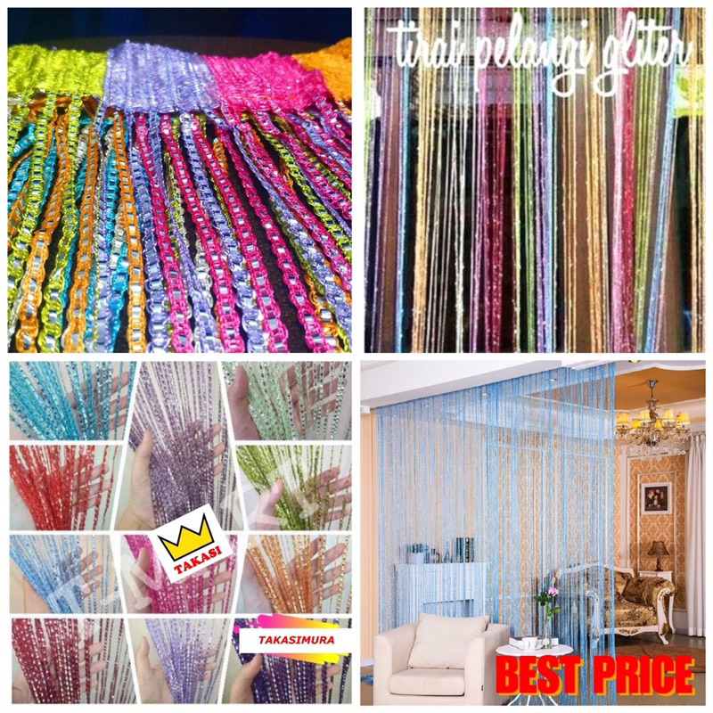 Jual Tirai Glitter Gradasi Tirai benang Glliter Rainbow Tirai Pintu ...