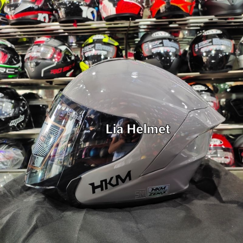 Jual helm half face HKM Zenix Modern grey glossy / helm HKM Kairoz ...