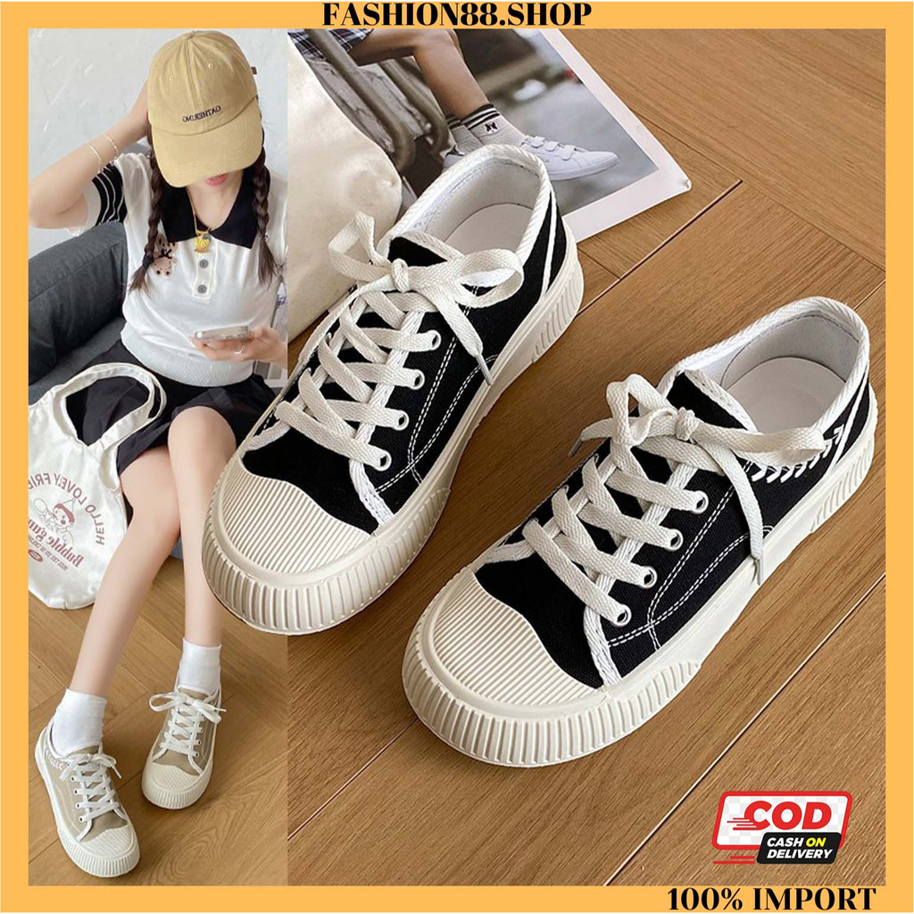 Jual Sepatu Wanita Kanvas Import ala Model Korea Sepatu Wanita Premium ...