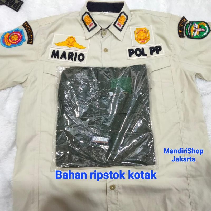 Jual STELAN SATGAS POLPP KREM+ATRIBUT BORDIR TIMBUL | Shopee Indonesia