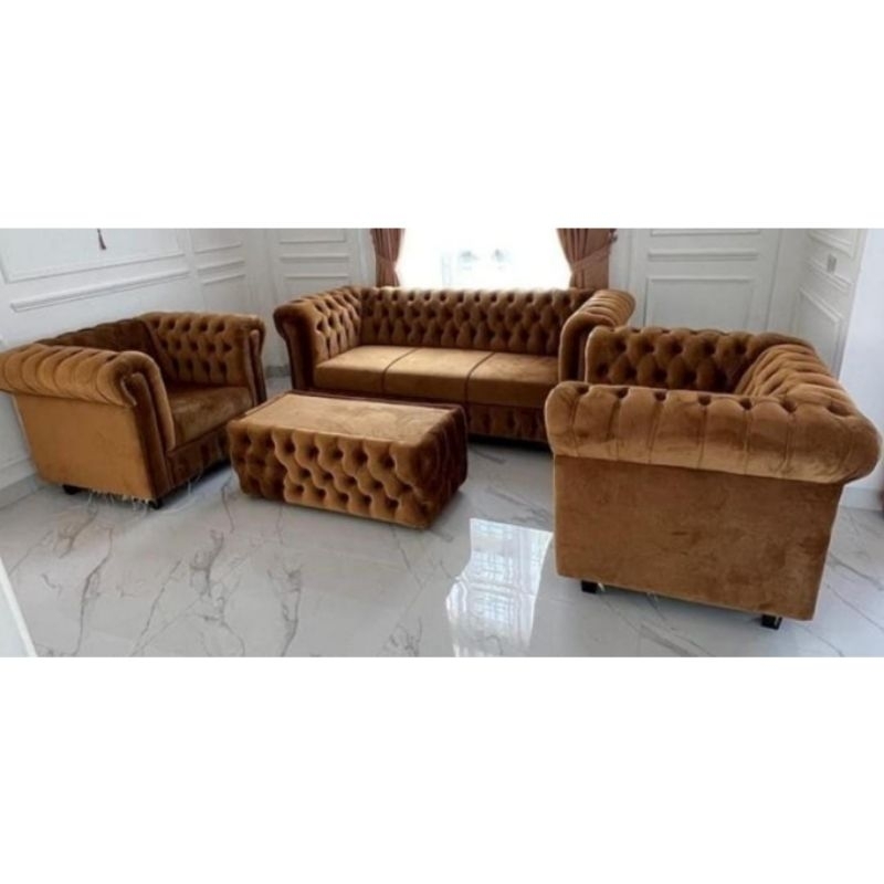 Jual Sofa Kancing 321 Bergaransi + Meja ( Kualitas Baldu Premium ...