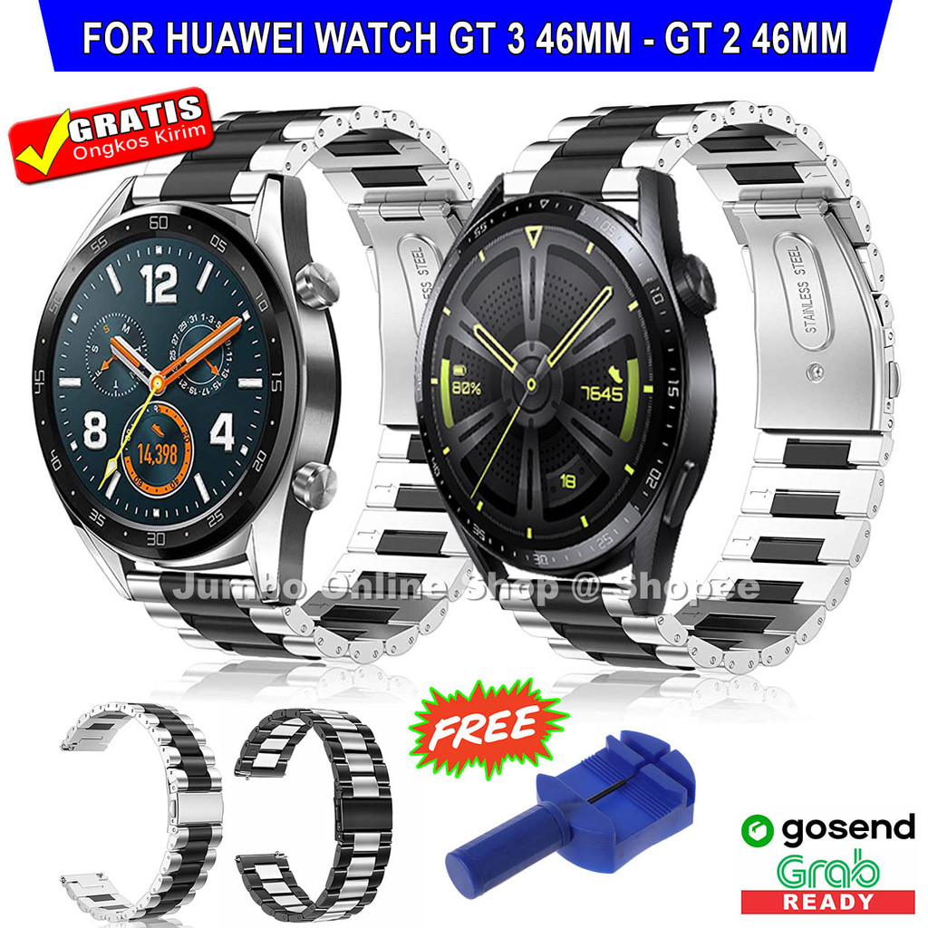 Jual STRAP STAINLESS TALI JAM RANTAI TWOTONE HUAWEI Watch GT 3 46mm ...
