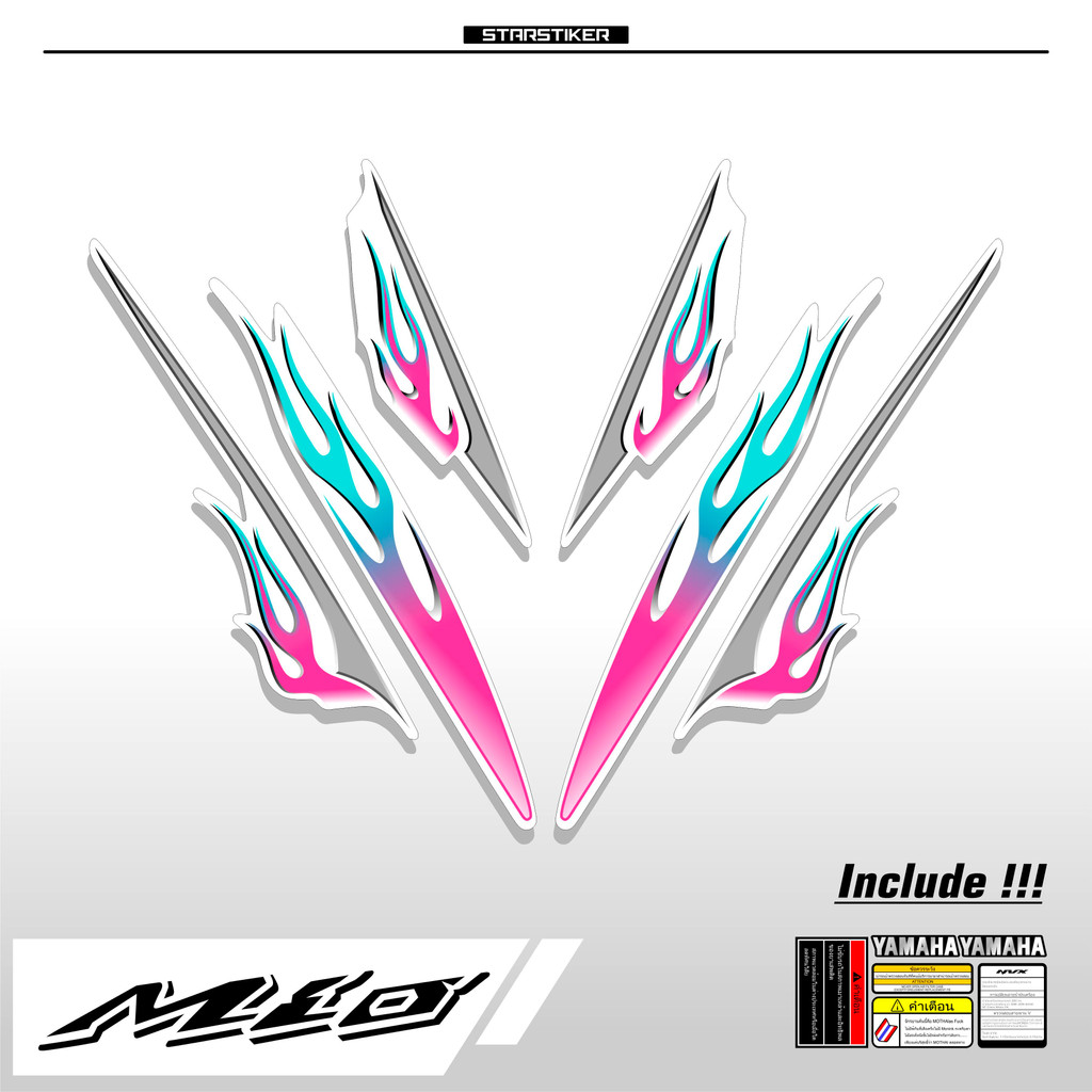 Jual (5) STRIPING MIO / AEROX TRIBAL FIRE API MOTIF STIKERKU / SPORTY ...